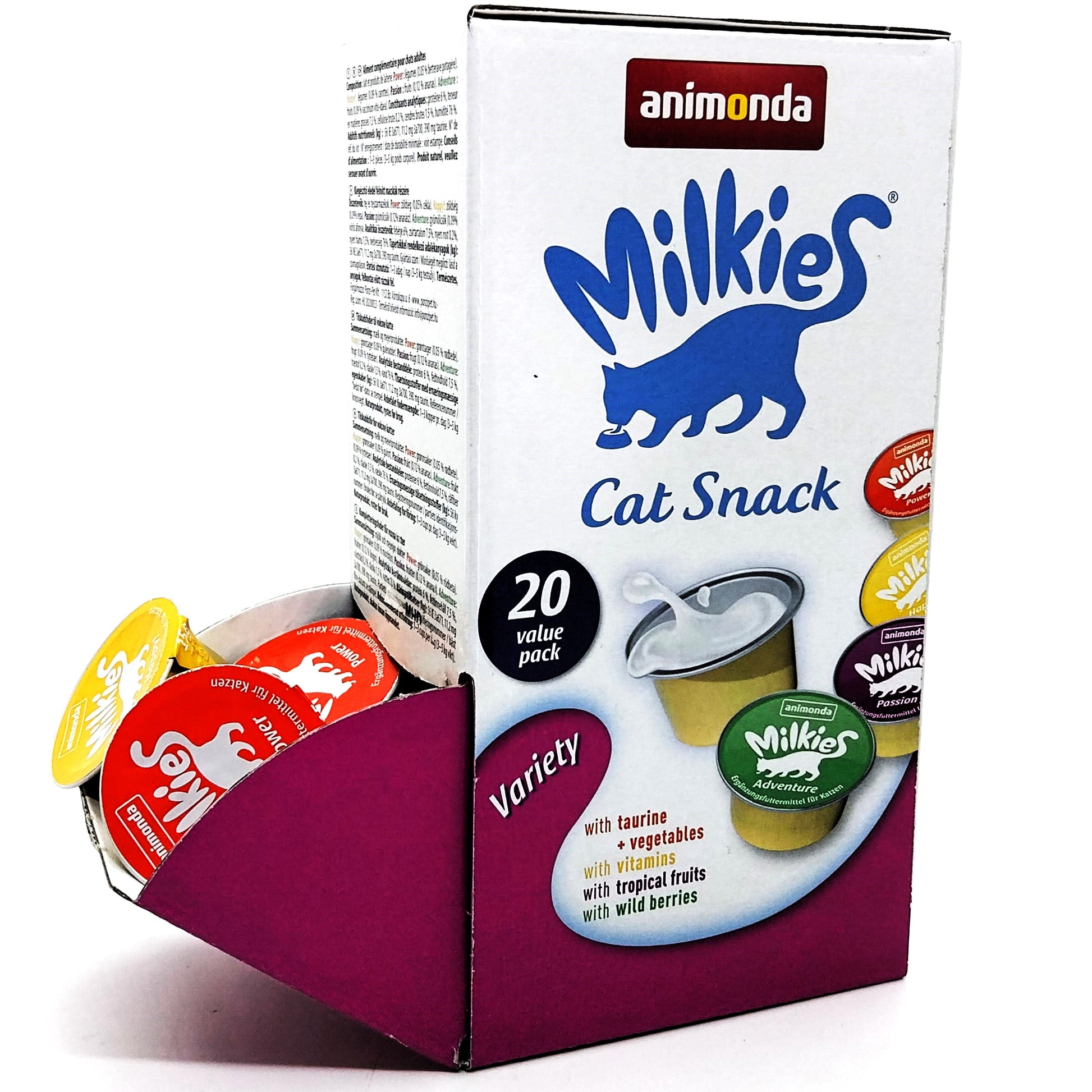 Animonda Milkies Cat Snack 20er Vorteilspack, 4 Variationen 20 x 15g ...